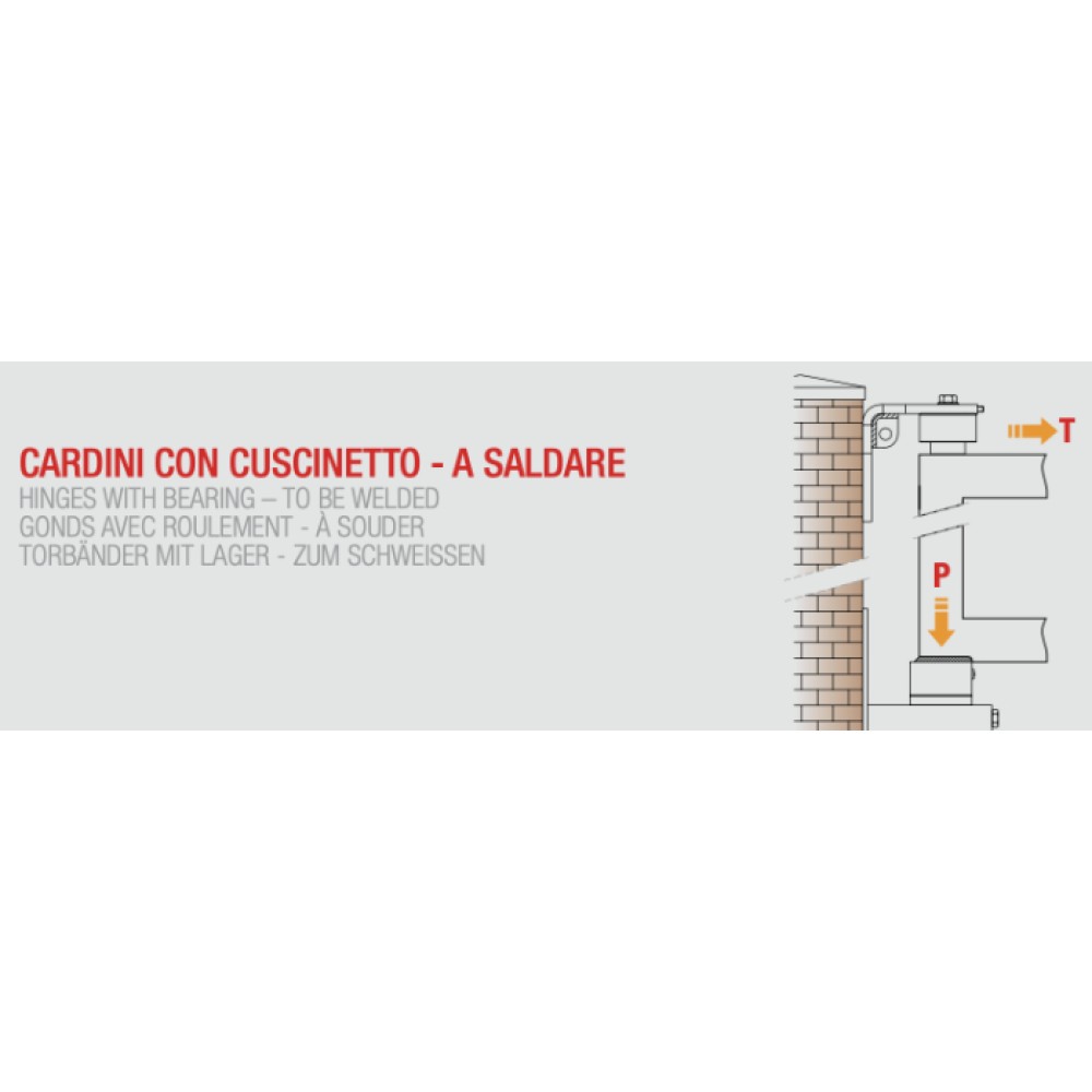 Cardini Superiori con Cuscinetto a Saldare - per Cancelli
